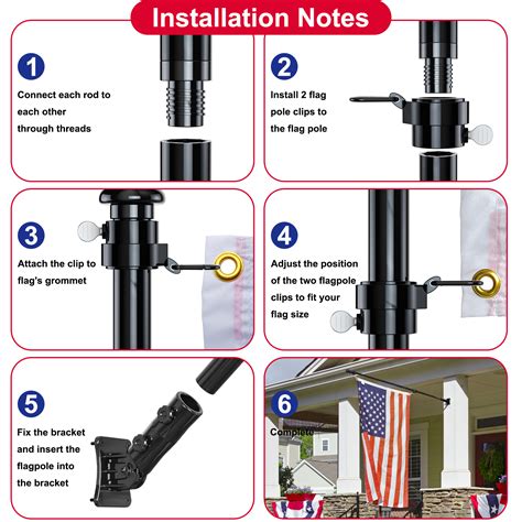 5ft Tangle Free Rotating Flag Pole Kit Weather Resistant And Rustproof