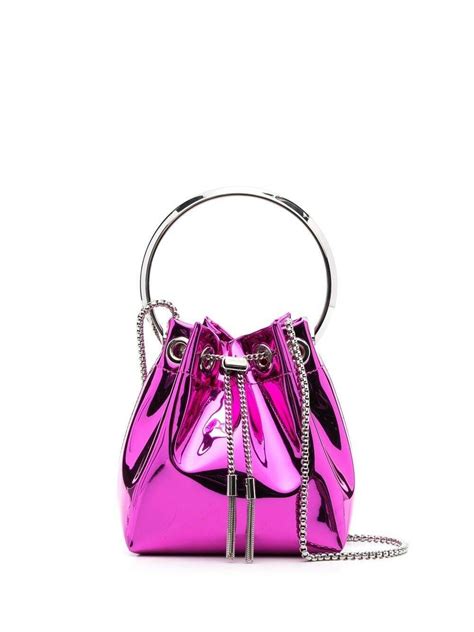 Jimmy Choo Bon Bon Metallic Leather Bucket Bag Jimmy Choo