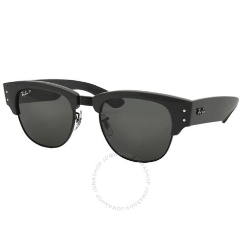 Ray Ban Mega Clubmaster Polarized Black Square Unisex Sunglasses