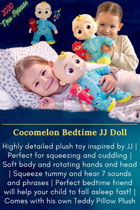 Cocomelon Musical Bedtime Jj Doll Soft Plush Tummy And Roto Head