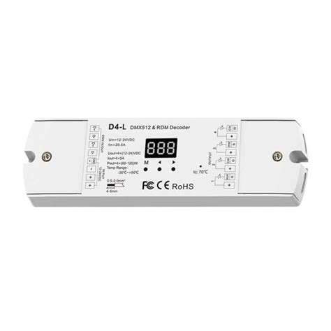 Dmx Controller 4ch 20a 12v To 24v Dc D4 L Cv Led Decoder