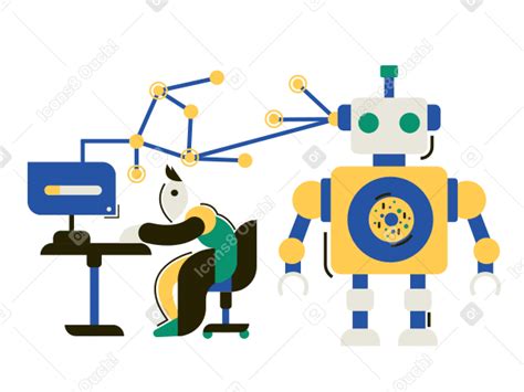 Man Developing A Robot Using Computer Png Svg