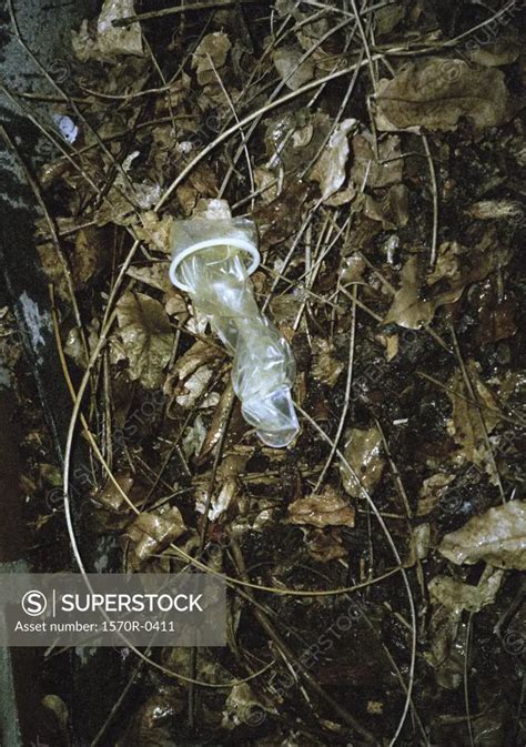 A Discarded Condom On The Ground Superstock