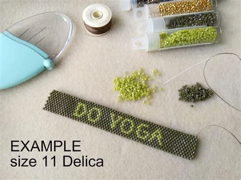 Alphabet Letters A Z Font Peyote Stitch Bracelet Cuff Beading Etsy