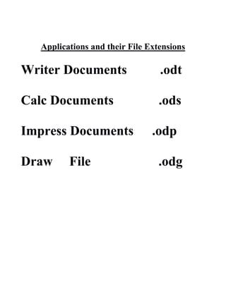 Class Notes Libre Office Writer Calc Impress DOCX