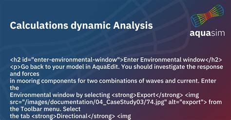 Calculations Dynamic Analysis Aquasim