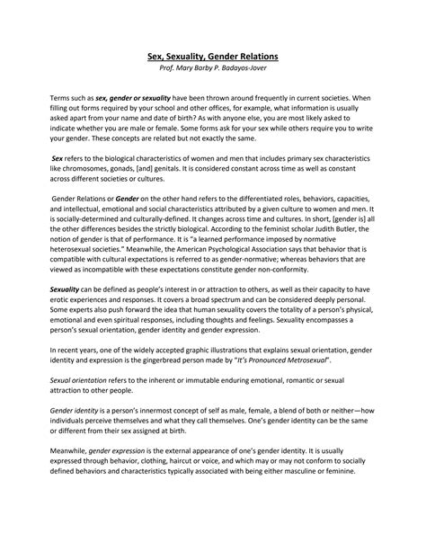 Solution Sex Sexuality And Gender Relations Studypool