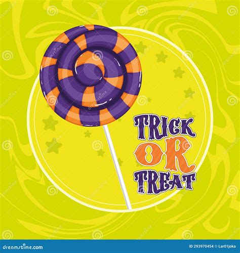 Halloween Lollipop Candy Trick Or Treat Vector Stock Vector