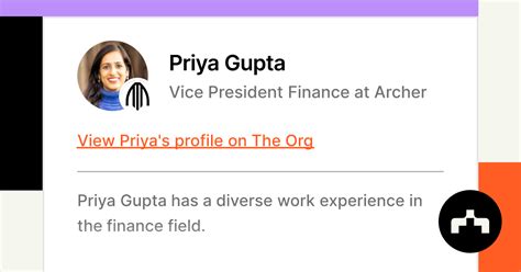 Priya Gupta Vice President Finance At Archer The Org