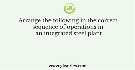 Arrange The Following In The Correct Sequence Of Operations In An