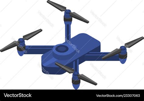 Blue Drone Icon Isometric Style Royalty Free Vector Image