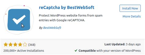 wordpress login and registration bot protection via recaptcha conetix