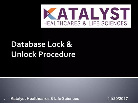 Database Lock Unlock Procedure Katalyst Hls Pdf
