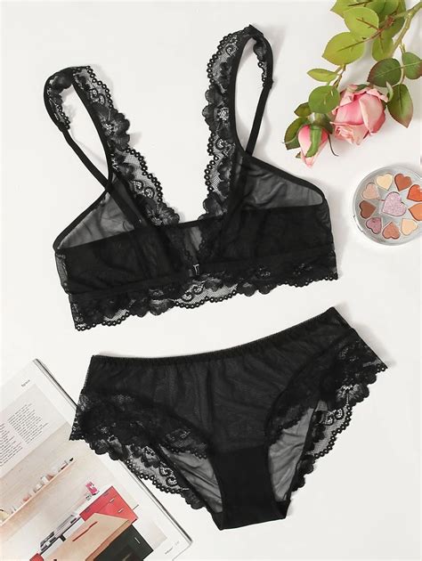 Is That The New Lace Trim Sheer Lingerie Set Romwe Canada