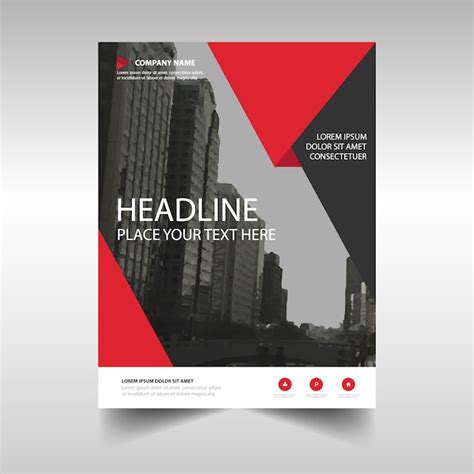 빨간 도형으로 전단지 템플릿 무료 벡터