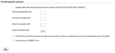 phpmyadmin upload csv dataset in xampp stack overflow