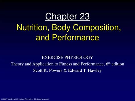 Ppt Chapter 23 Nutrition Body Composition And Performance