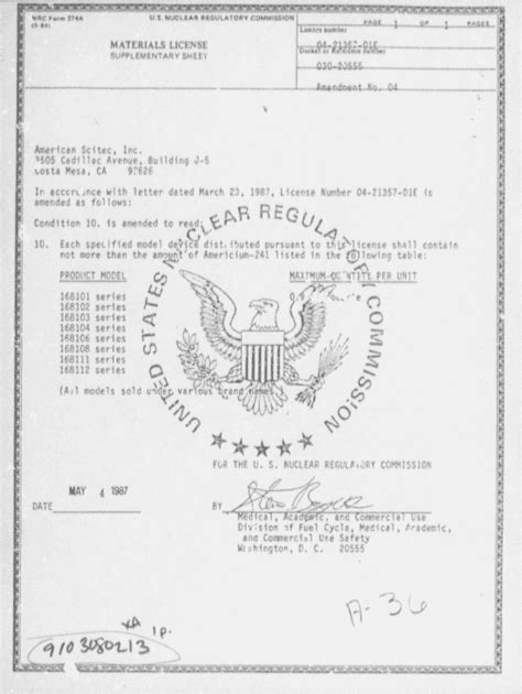 Docsml2002 Nrc Form 374 Q To Y Us Nucle