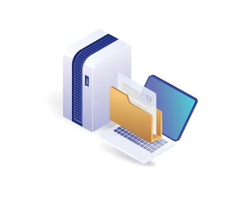 premium vector storing folder data on the server