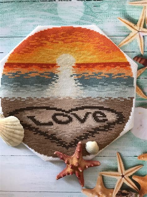 Beach Cross Stitch Pattern Beautiful Landscape Sunset Cross Stitch