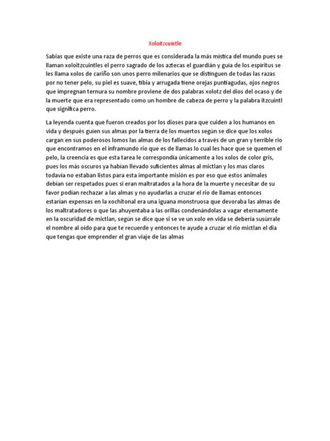 Xoloitzcuintle Pdf