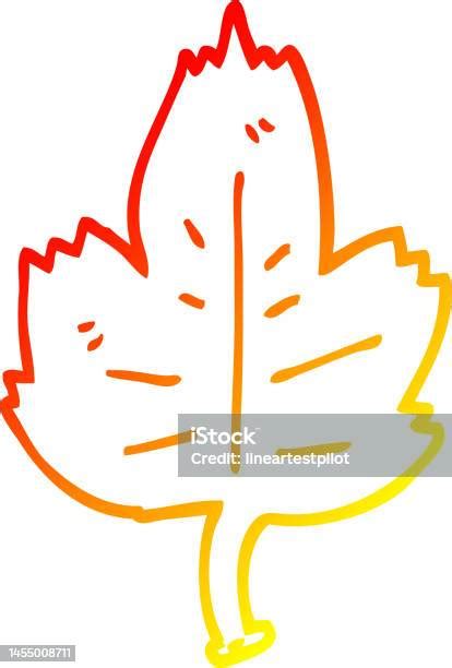 Dessin Au Trait Dégradé Chaud Dune Feuille De Dessin Animé Vecteurs
