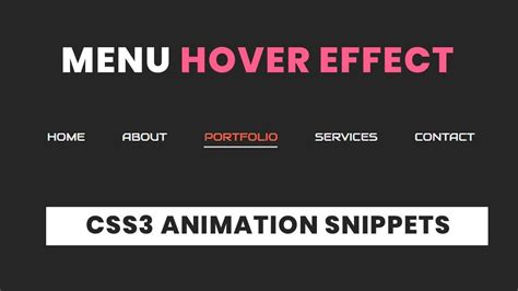 Cool Menu Hover Effect With Using Html And Css Navigation Hover Effect Youtube