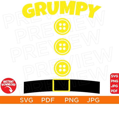 Costume Grumpy Svg Snow White Seven Dwarfs Svg Grumpy Dwarf Inspire
