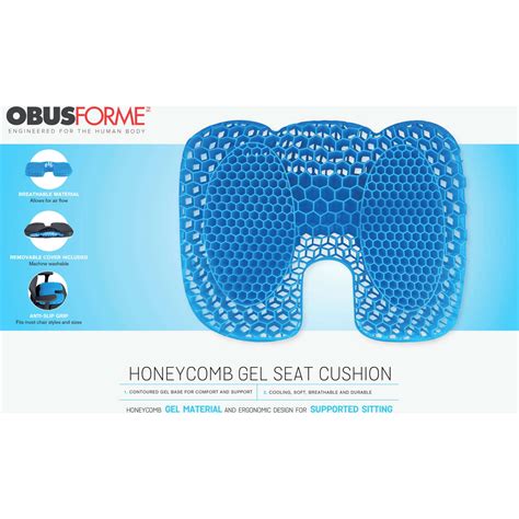 Obusforme 3d Honeycomb Seat Cushion Ergonomic Support For Hips Back