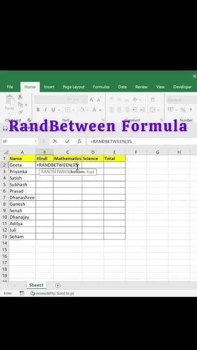 randbetween how to use randbetween function in excel excel tips