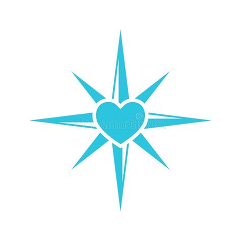 Compass Heart World Sides Stock Vector Illustration Of Nautical