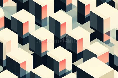 Modern Isometric Cube Pattern Featuring Structured Spacing Minimalistic Design With Soft