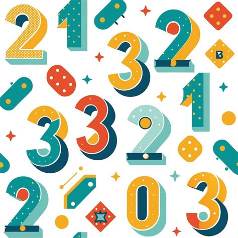 Pattern With A Numbers Theme Premium Ai Generated Vector