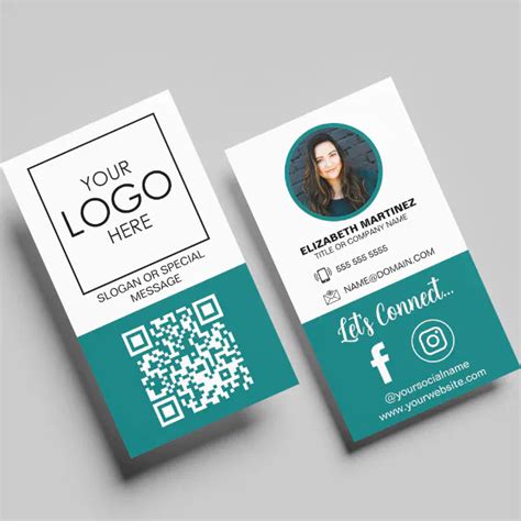 Social Media Qr Code Employee Photo And Company Logo Business Card Zazzle