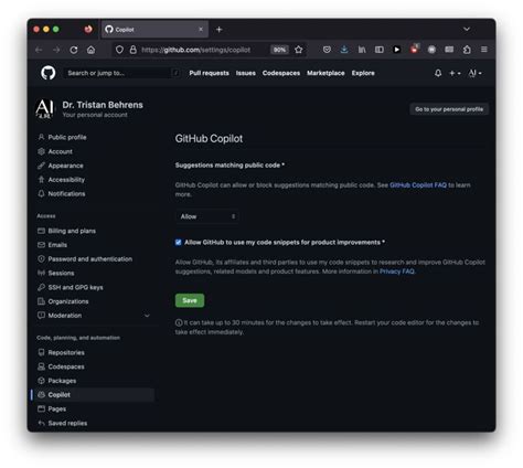 dr tristan behrens linkedin‘de github copilot