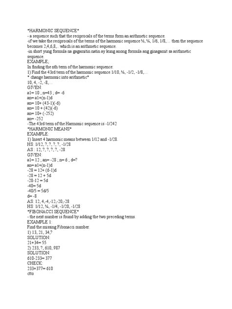 Harmonic Sequence Pdf Harmonic Sequence Pdf