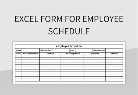 Excel Form For Employee Schedule Excel Template And Google Sheets File