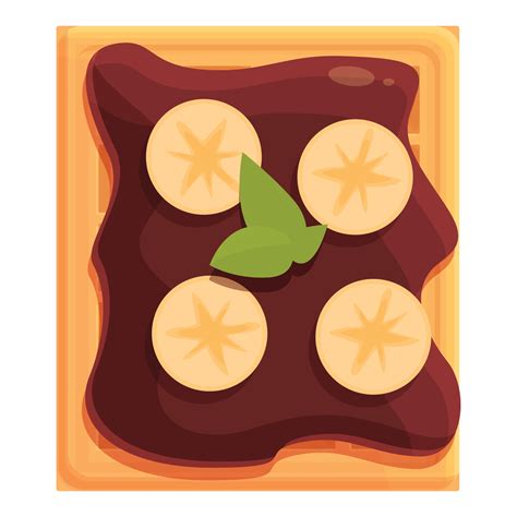 Banana Chocolate Waffle Icon Cartoon Vector Belgian Food 14983689