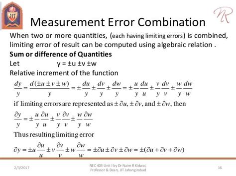 Measurement Errors Statistical Analysis Uncertainty
