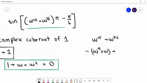 Solved If Is A Complex Cube Root Of Unity Then The Value Of Sin