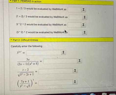 Solved 1 2 3 Would Be Evaluated By Webwork As 1 2 3 Would