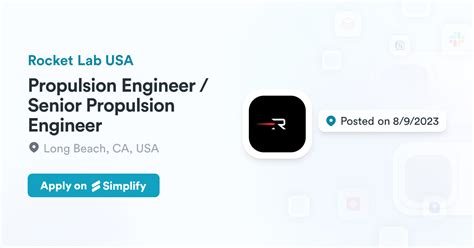 Propulsion Engineer Senior Propulsion Engineer Rocket Lab Usa Simplify Jobs