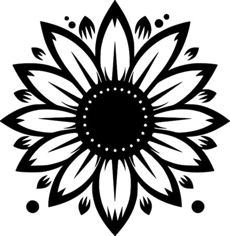 Blume Schwarz Weiß Isolierte Icon Vektor Illustration Premium KI