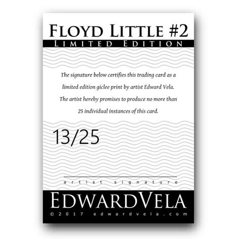 Floyd Little 2 Sketch Card Limited 2225 Edward Vela Signed On Ebid