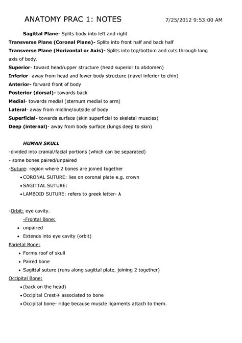 Anatomy Prac Notes Lecture Notes Course 1 ANATOMY PRAC 1 NOTES 7