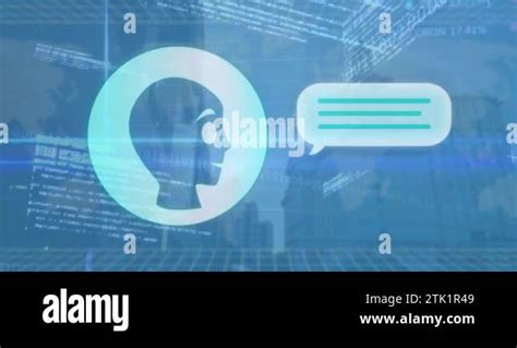 Animation Of Ai Text In Cloud Over Binary Codes Computer Language Map