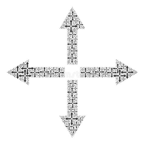 Expand Arrows Recursion Composition Of Itself Icons Stock Vector