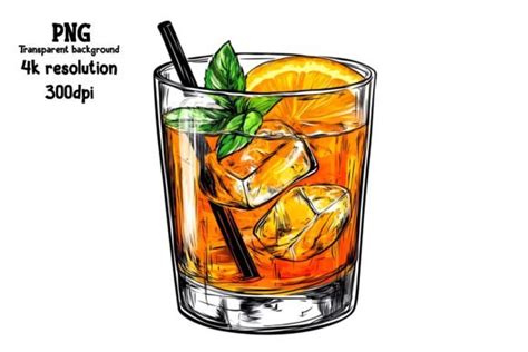 Old Fashioned Cocktail Clipart Png Graphic By Digital Delicacy