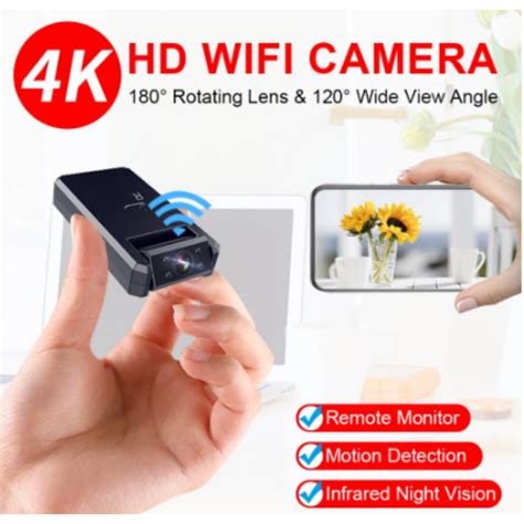 READY STOCK Mini Camera Wifi 4K HD Rotate 180 Degrees Wireless IP Camera 180 Rotation