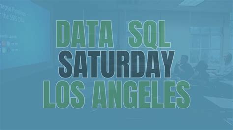 Video Datasqlsaturdayla On Linkedin Sqlsatla Sqlsaturday